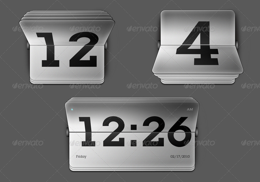 Flip Clock Countdown Timer Transitions Web Elements Graphicriver